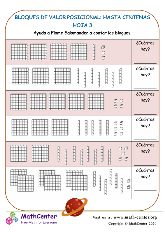 Tercer Grado Hojas de trabajo: Números Hasta 1000 | Math Center