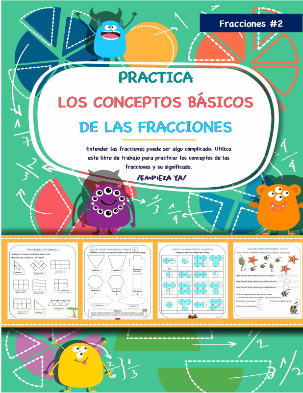 Tercer Grado Libros de trabajo: Fracciones en la Recta Númerica | Math ...