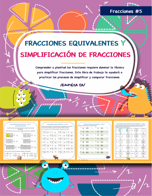 Quinto Grado Libros de trabajo: Equivalencia de fracciones | Math Center