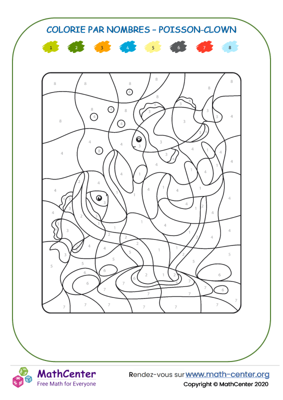 Moyenne section Activités de coloriage: Colorie par nombres | Math Center
