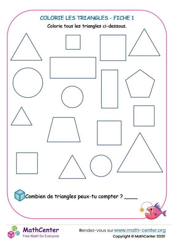 Grande section Fiches de travail: Formes en 2D | Math Center