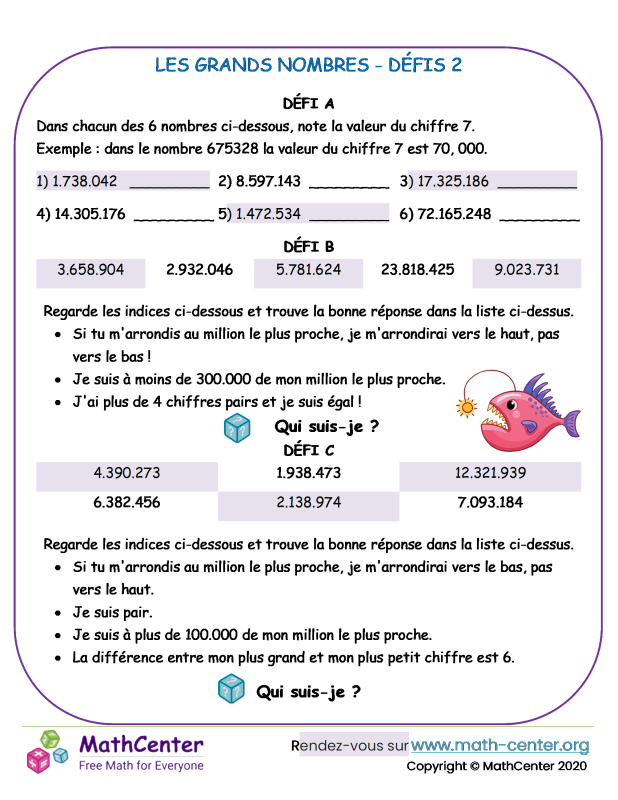 CM1 Fiches de travail: Énigmes logiques | Math Center