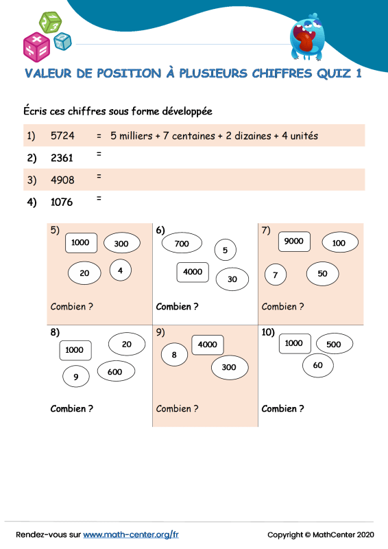 Valeur De Position Ce2 , Valeur de position à trois chiffres CE2 – QIVH