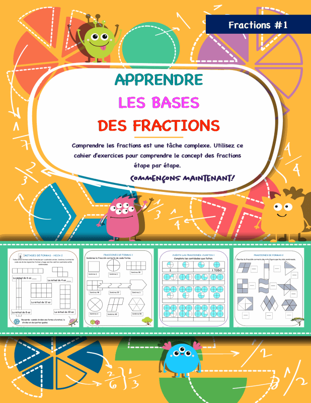 CM1 Cahier de travail: Les fractions en tant que partie du tout | Math ...