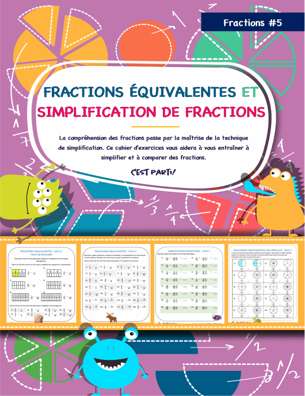 CM1 Cahier de travail: Équivalence des fractions | Math Center