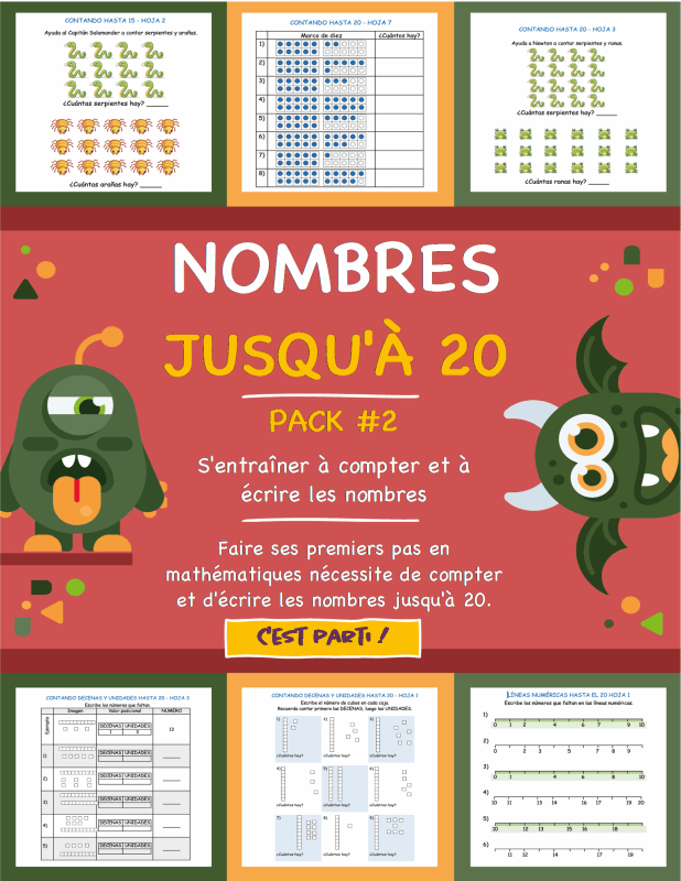 Grande section Cahier de travail: Nombres 11-20 | Math Center