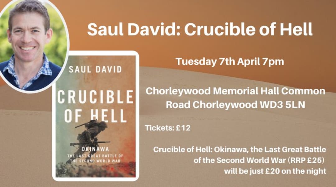 *Postponed* Saul David: Crucible of Hell | Chorleywood Bookshop | MatterPay