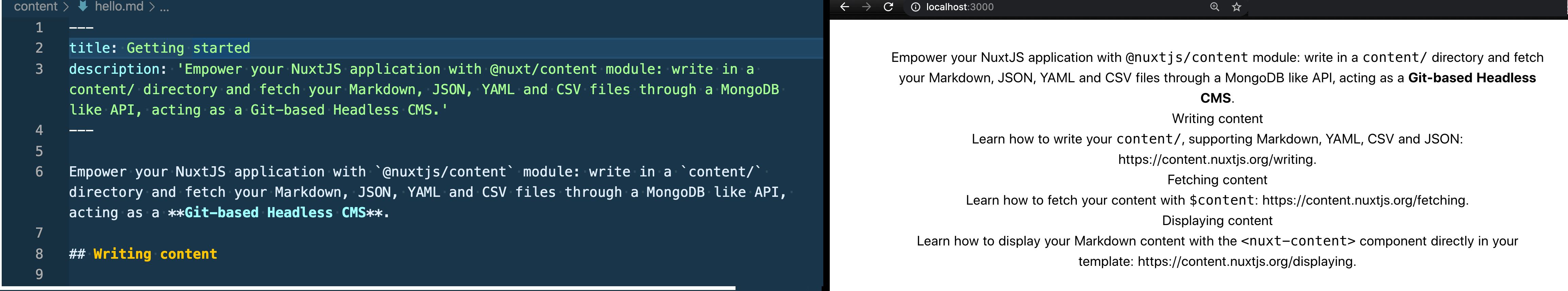Headless CMS with Nuxt and Git submodules
