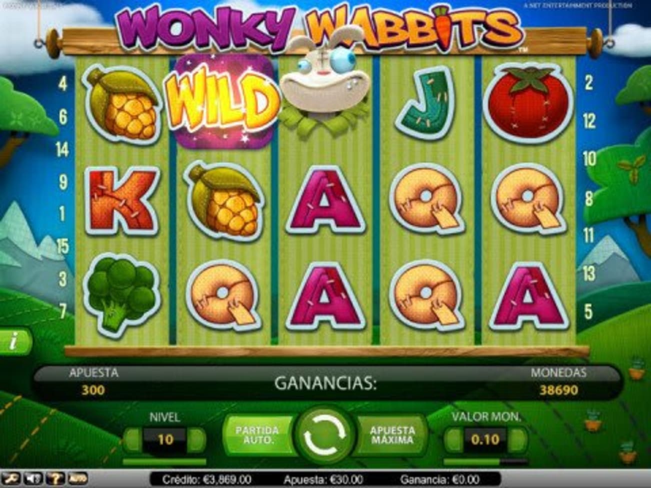 La tragaperras online Wonky Wabbits y duplicaciones de wild