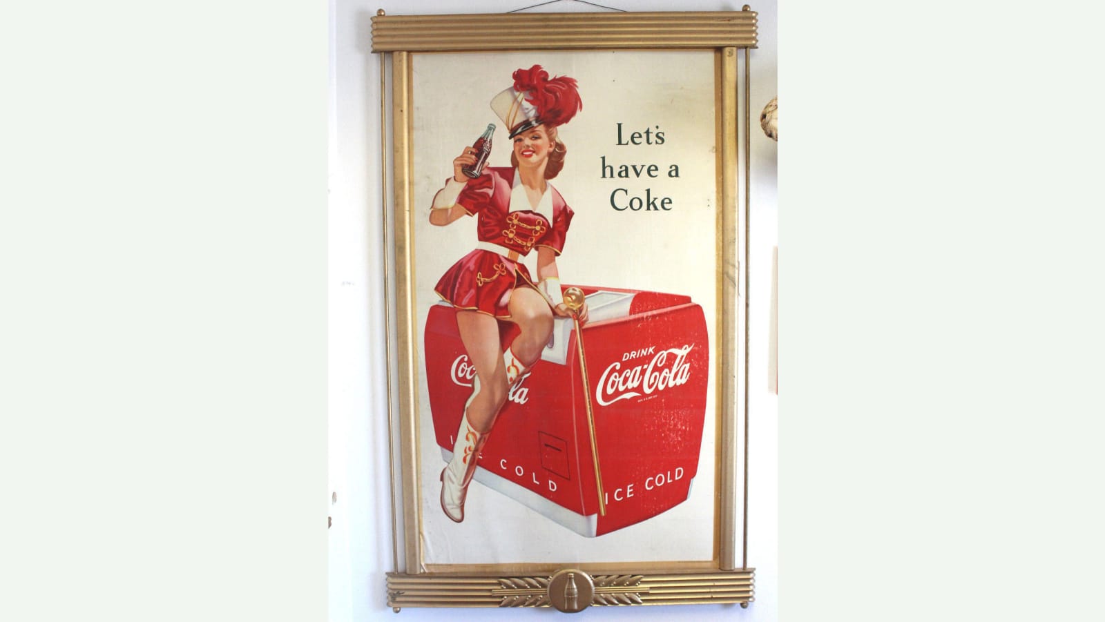 1946 Coca Cola Sign With Original Frame 34x55x3 at Anaheim 2016 as H72 ...