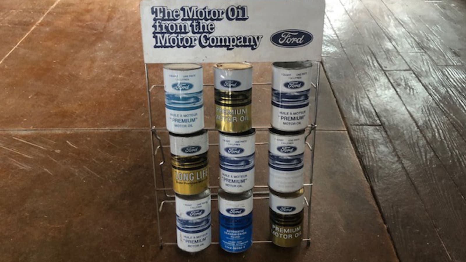 Ford Motor Oil Display 9 Cans at Phoenix 2019 as K46 - Mecum Auctions