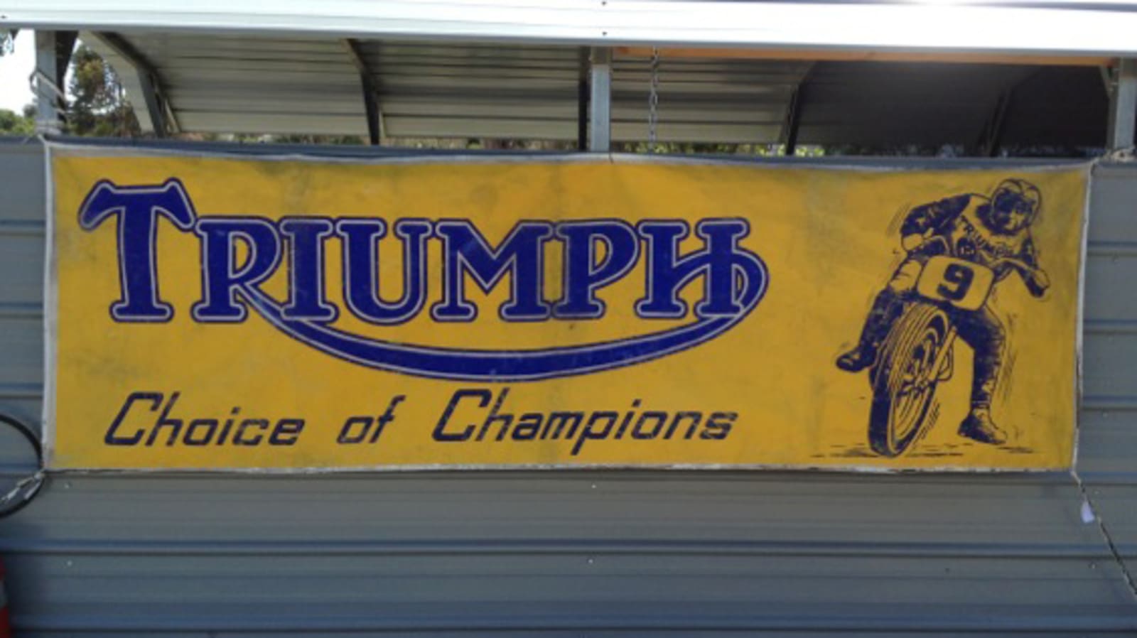 1967 Triumph Factory Race Banner 10ftx3ft at Monterey 2014 as H42 ...