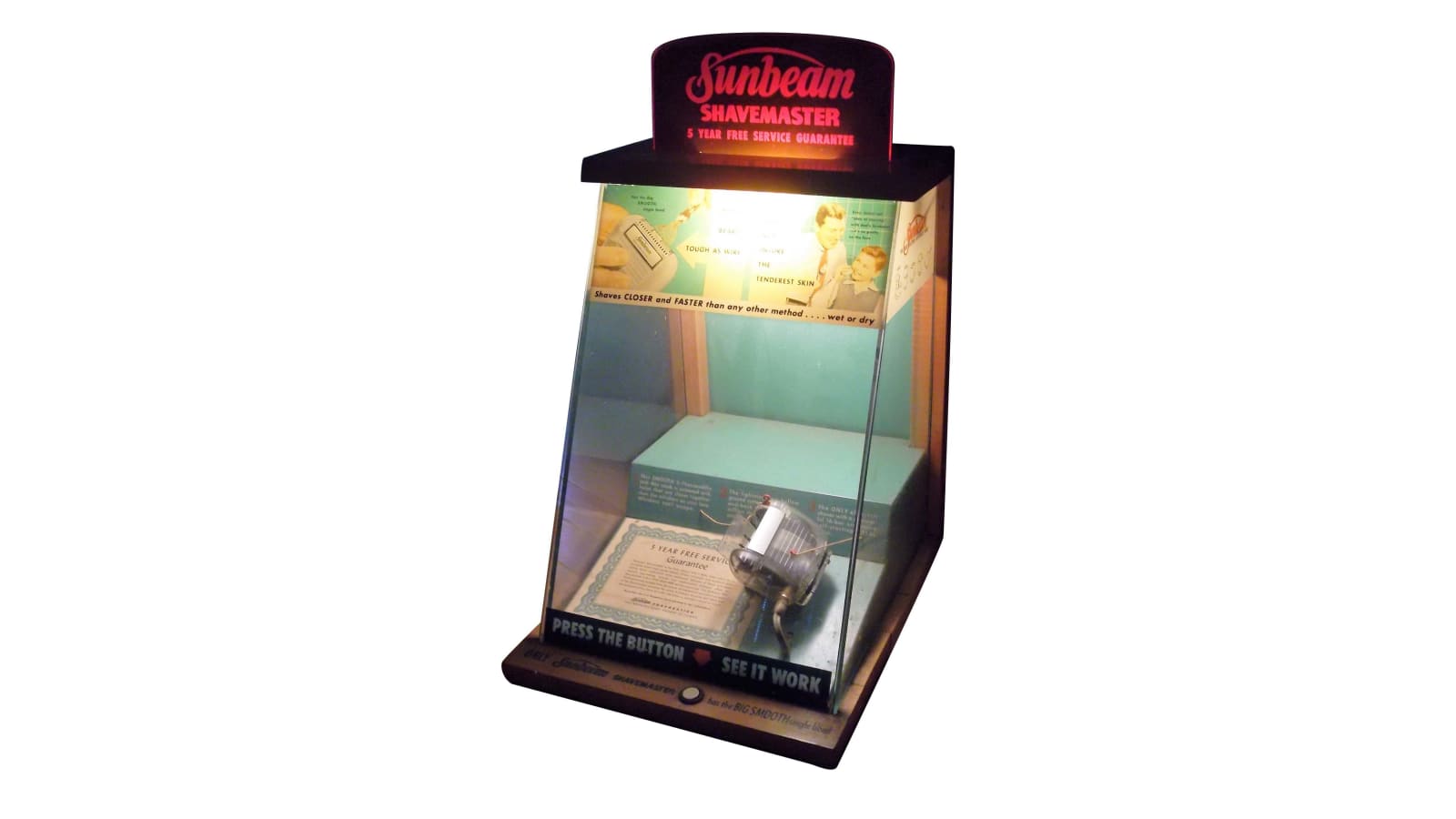 Sunbeam Razor Lighted Animated Razor Display Cabinet 12x21x14 at ...
