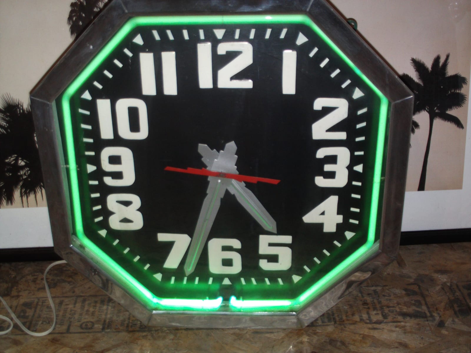 Green Neon Clock 24x24x4 at Gone Farmin' Tractor Spring Classic 2016 as ...