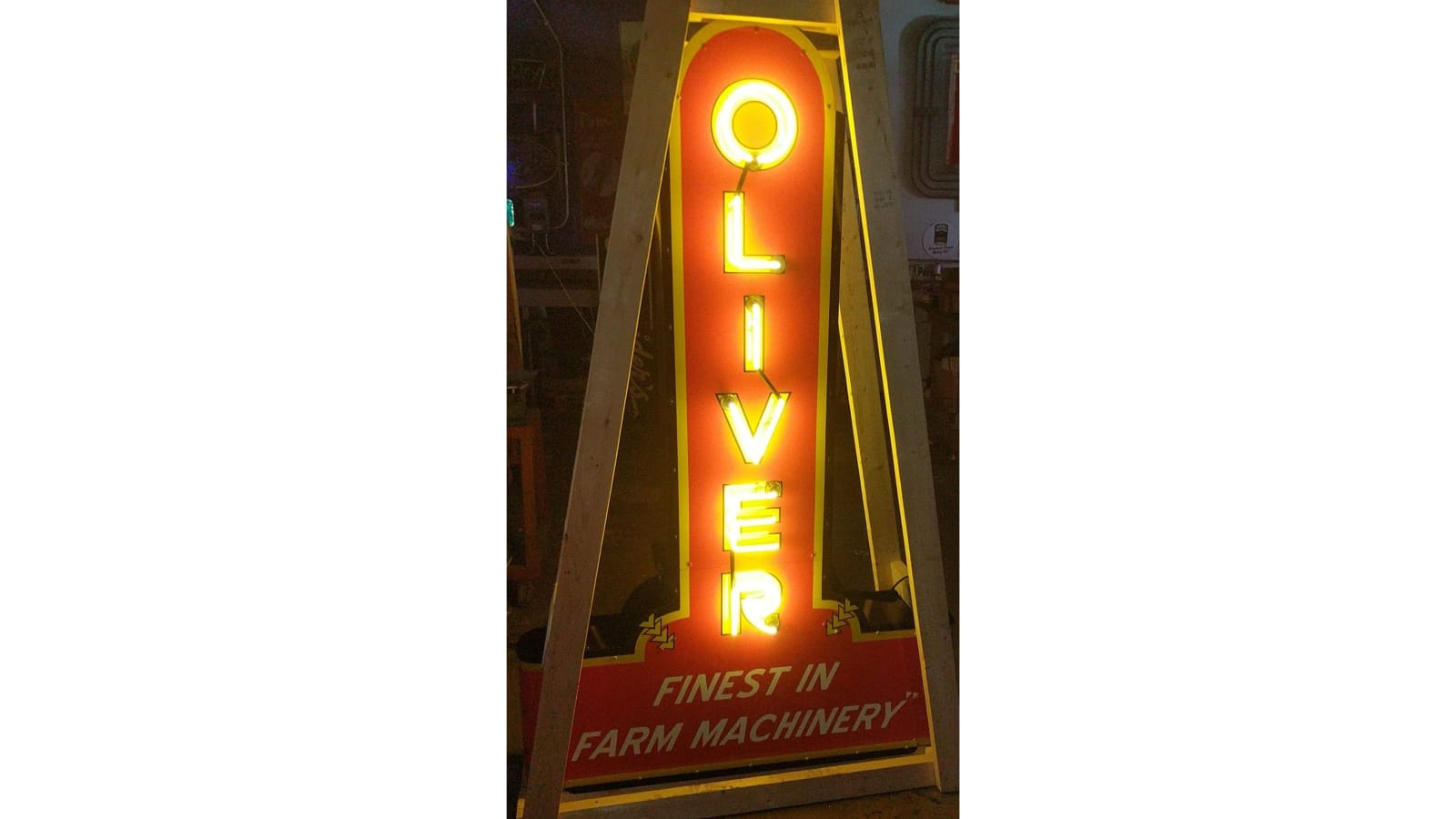 Oliver Farm Tractors Neon DSTN Sign 50x75x8 Reproduction at Davenport ...