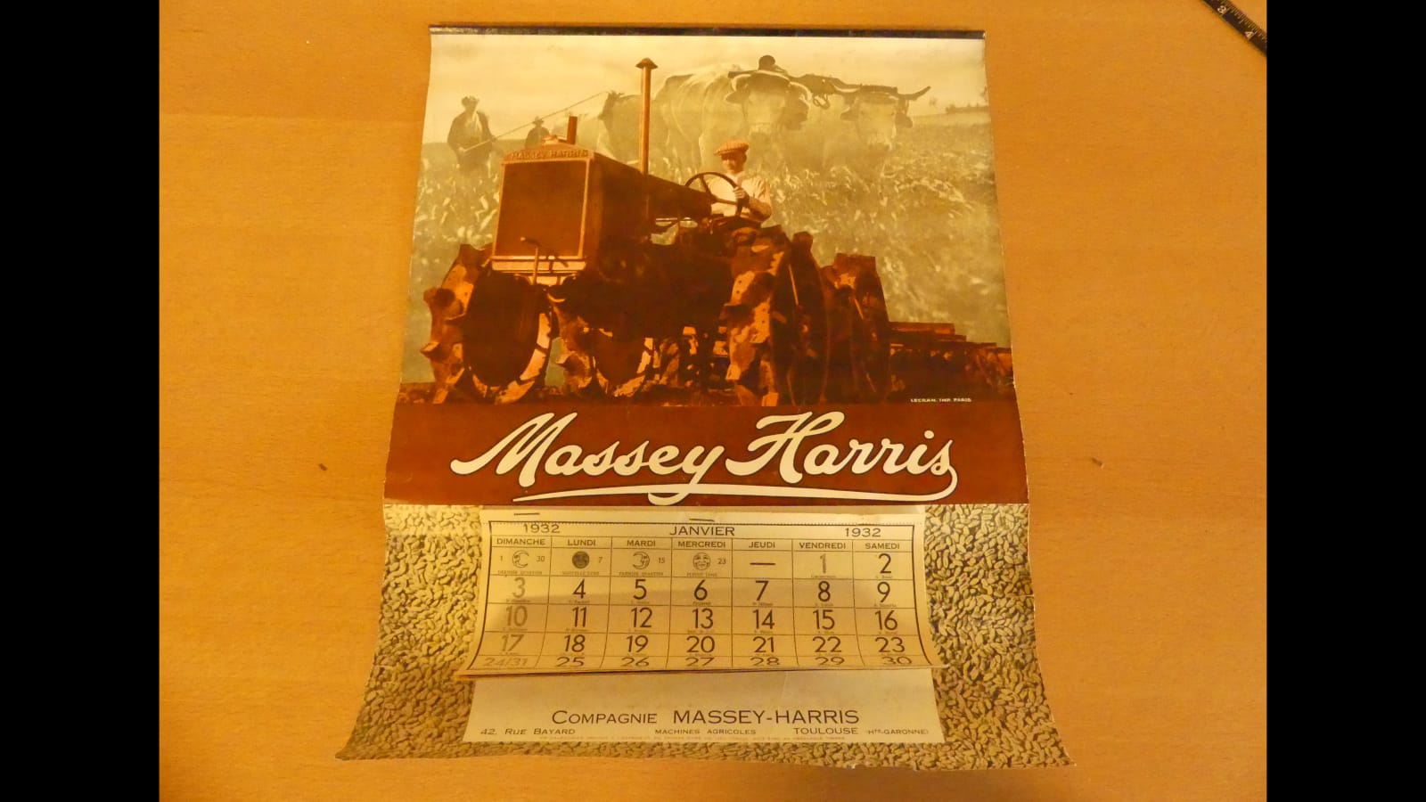 1932 Massey-Harris Calendar 19x15 at Davenport 2020 as H228 - Mecum ...