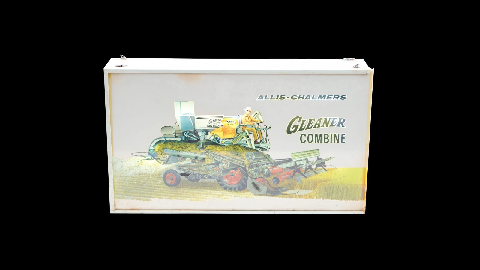 1960s Allis-Chalmers Gleaner Combine, Back-Lit Sign at Gone Farmin ... 1960s Allis-Chalmers Gleaner Combine, Back-Lit Sign at Gone Farmin ...