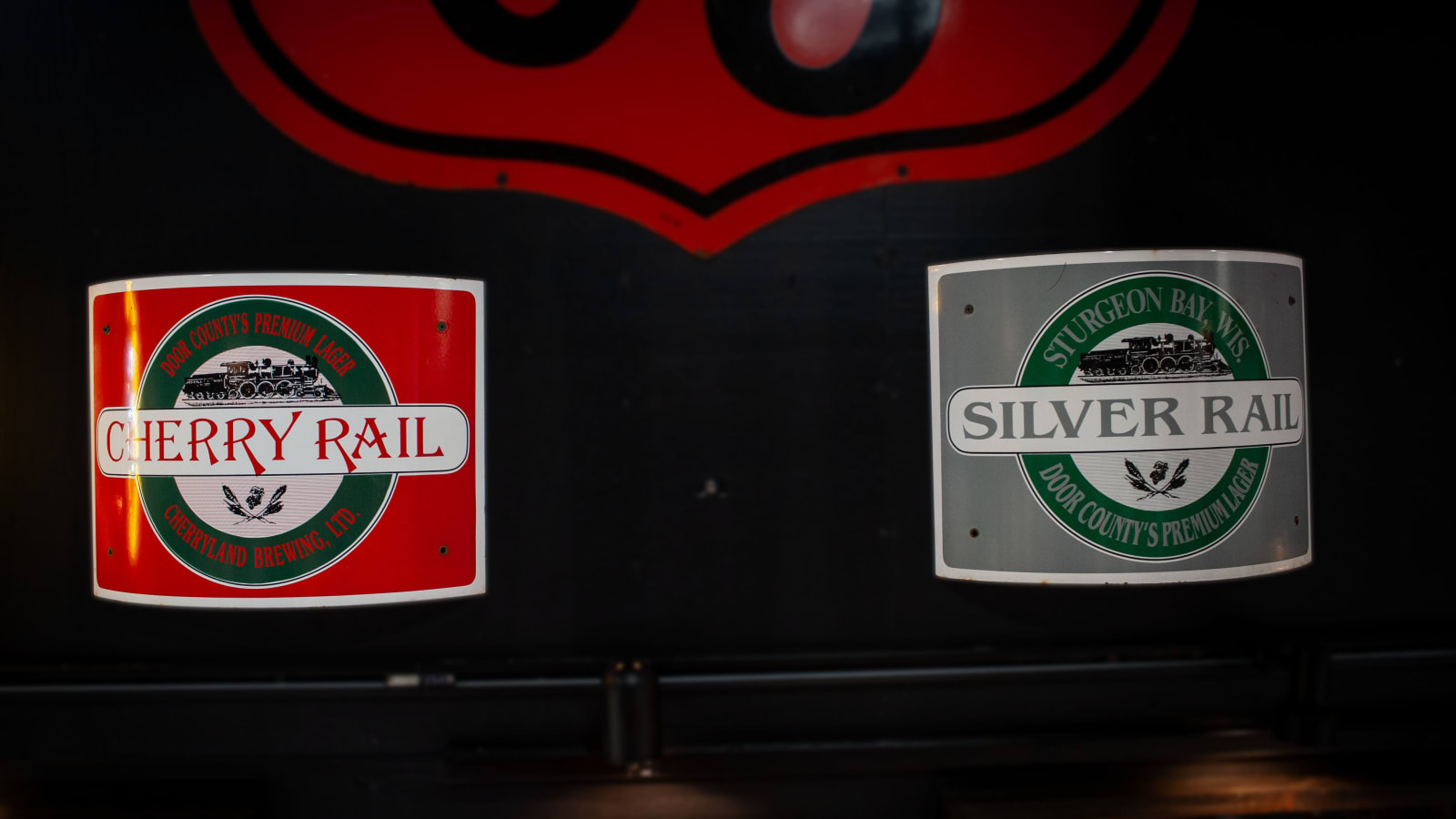 Cherry Rail And Silver Rail Curved Porcelain Signs - Lot Of 2 at The ...