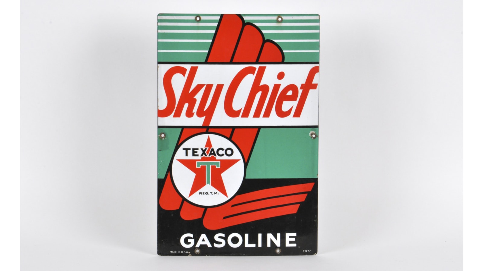 Texaco Sky Chief Gas Pump Plate 47 SSP 12x18 at The Road Art Auction ...