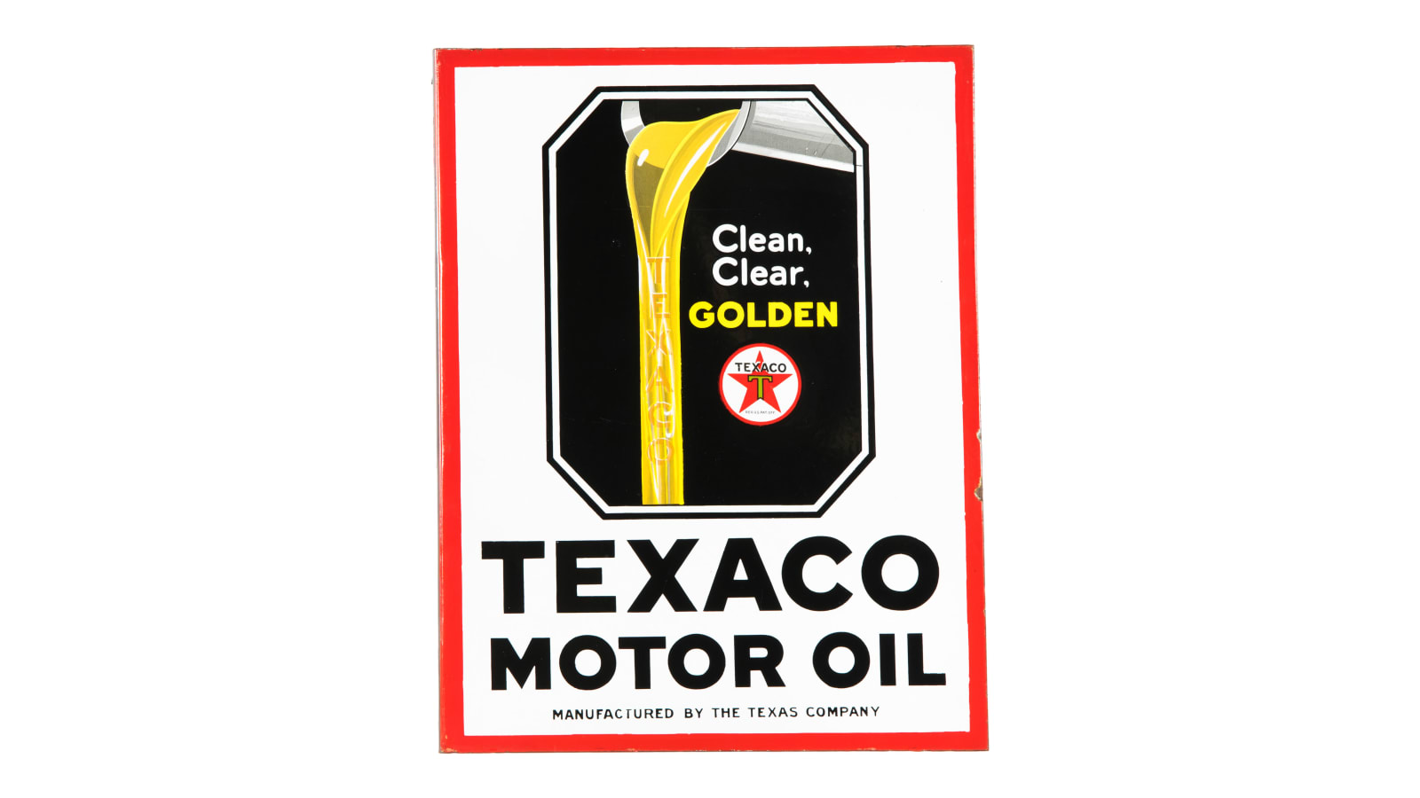 Texaco Motor Oil Flange Sign DSPF 17.5x23.5 at The Road Art Collection ...