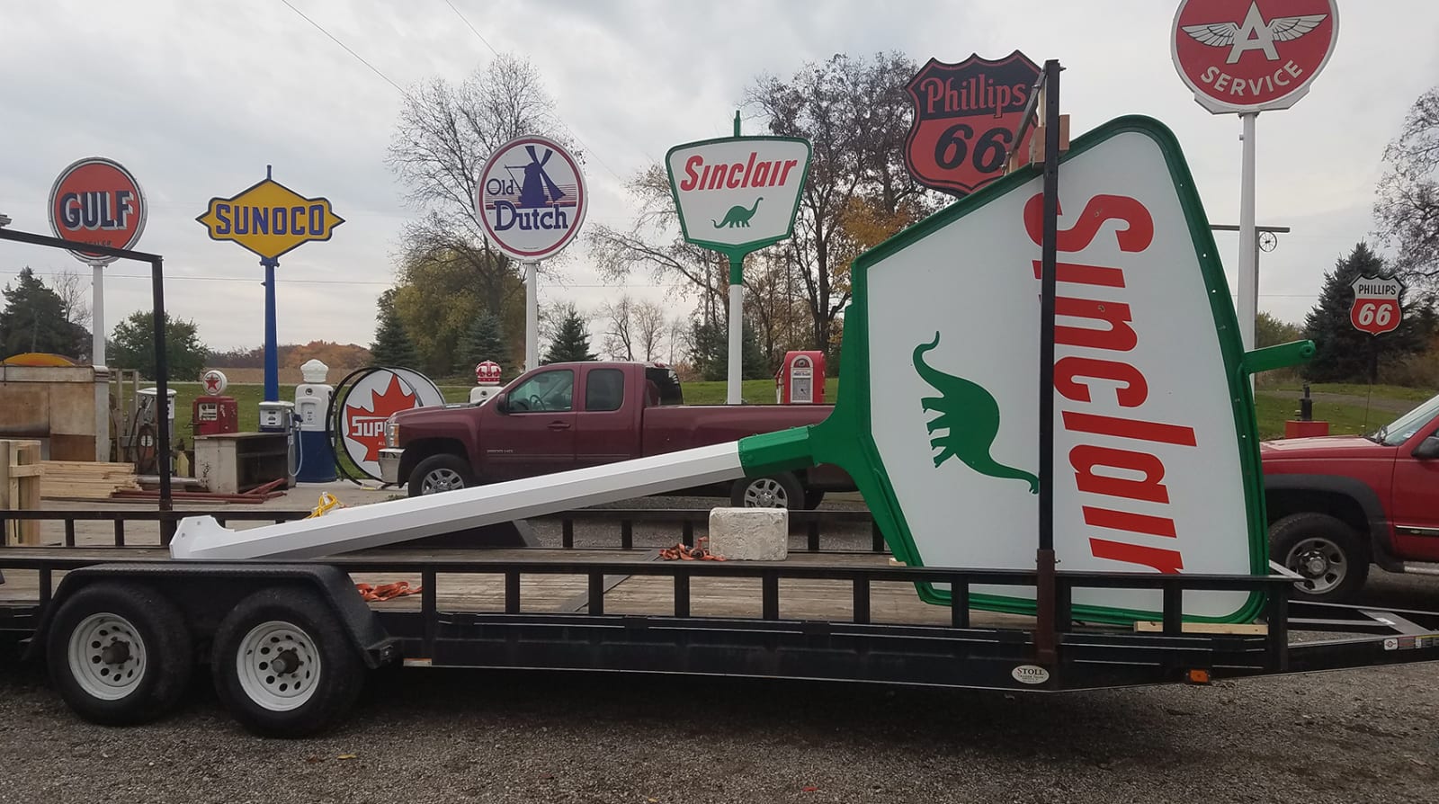 Sinclair Procelain Sign And Pole 5x7x18 DSP at Indy Road Art 2017 as ...