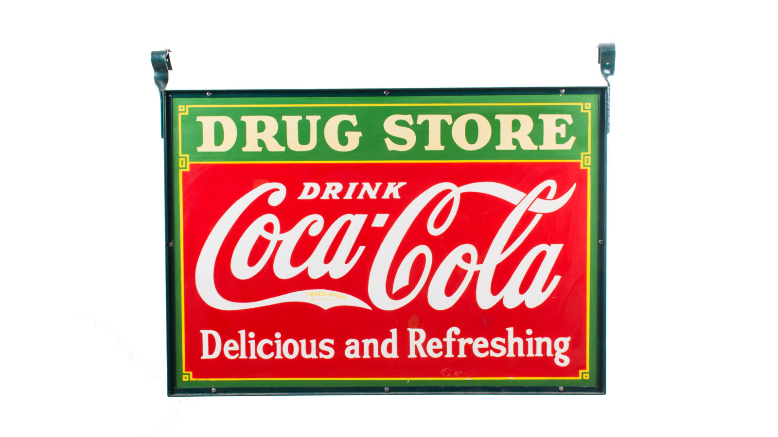 1930s Coca-Cola Double-Sided Porcelain Drug Store Sign 63x48x2 at ...
