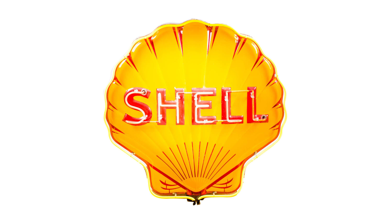 Original 1930s Shell Embossed Porcelain Neon Sign 48x54x12 at ...