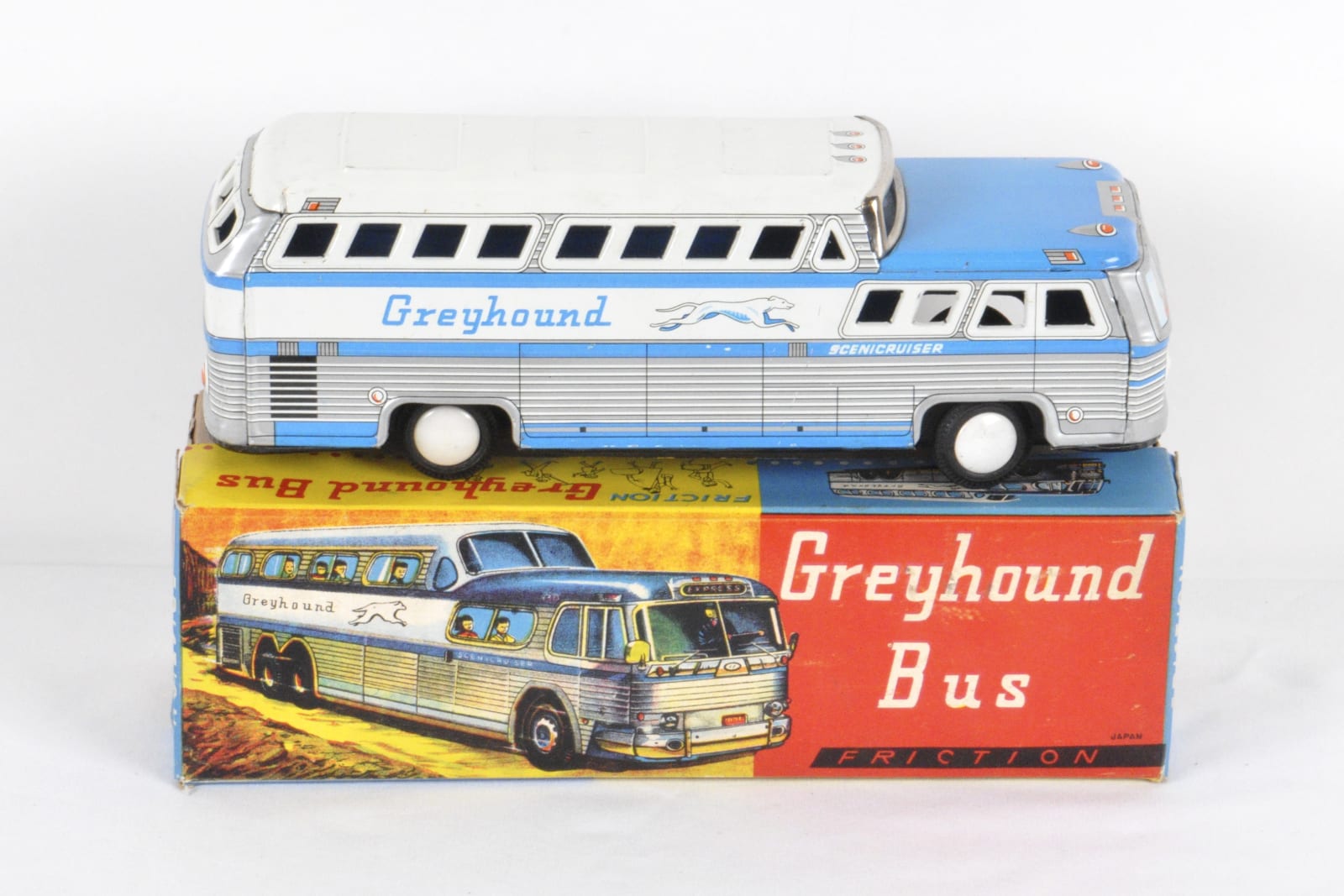 Greyhound Bus Tin Toy at The Toy Auction 2014 as M438 - Mecum Auctions