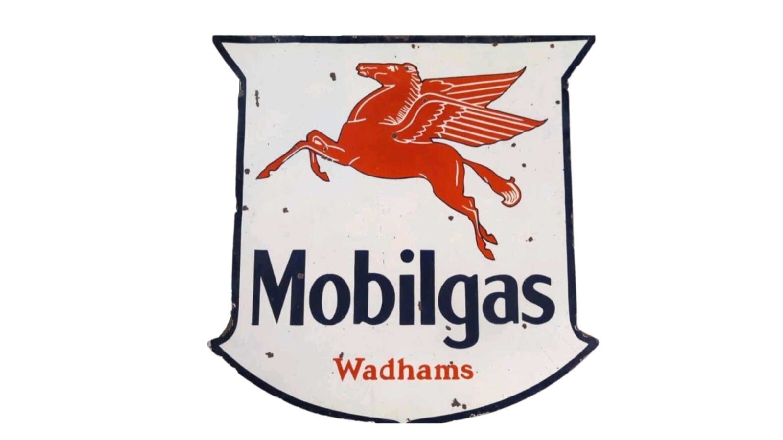 Mobilgas Double-Sided Porcelain Sign at Indy 2023 as M49 - Mecum Auctions
