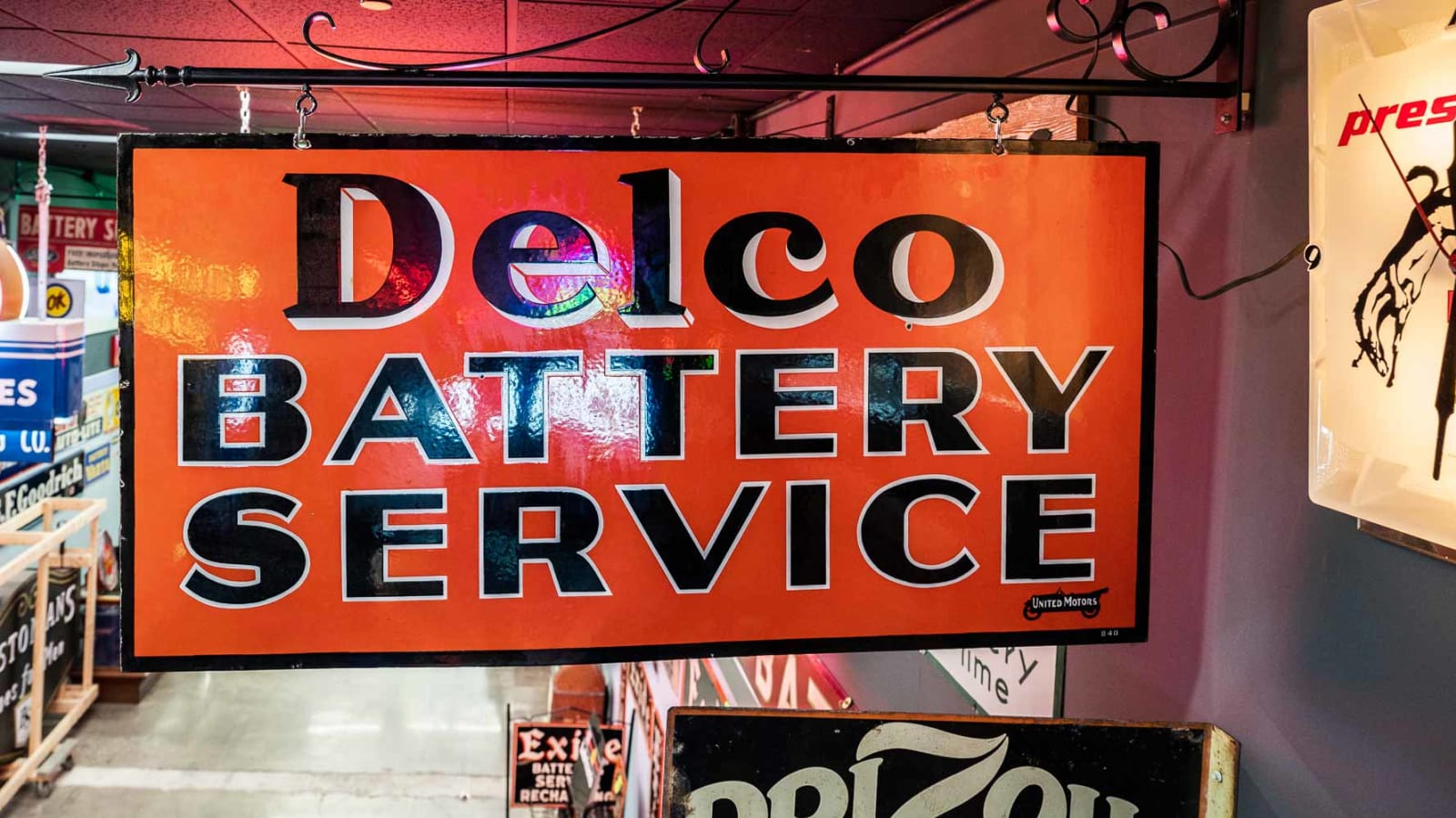 Delco Battery Service Double-Sided Porcelain Sign at The World’s ...