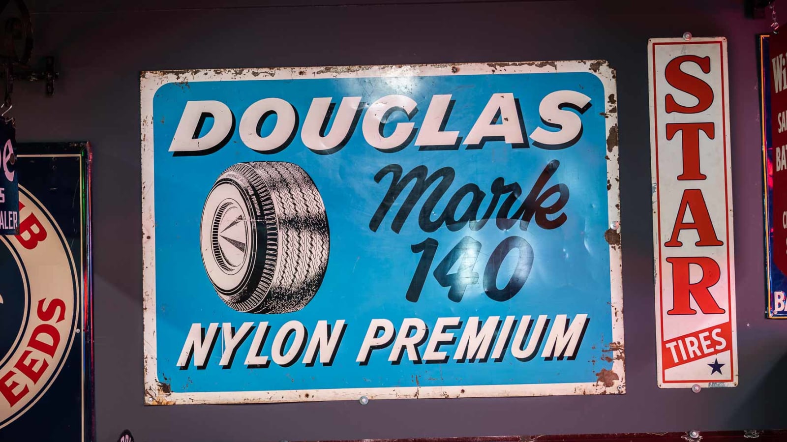 1940s-1950s Douglas Tires Single-Sided Tin Sign at The World’s Largest ...