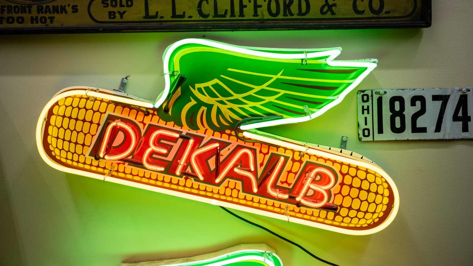 1973 DeKalb Single-Sided Tin Neon Sign at The World’s Largest Road Art ...