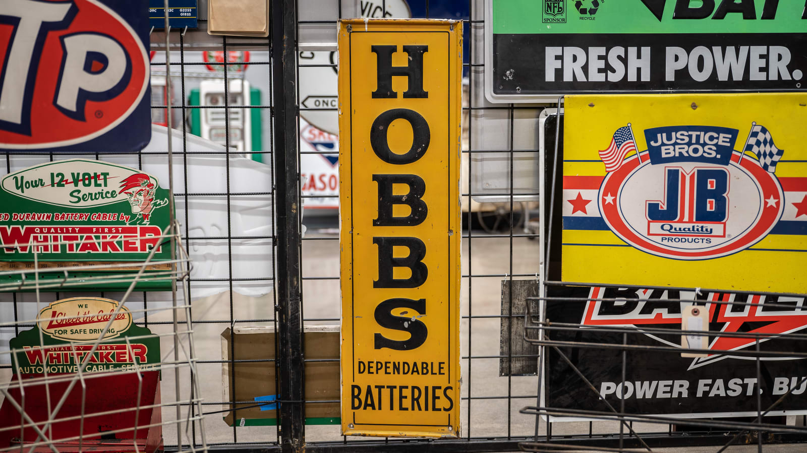 Hobbs Batteries Single-Sided Embossed Tin Sign at The World’s Largest ...