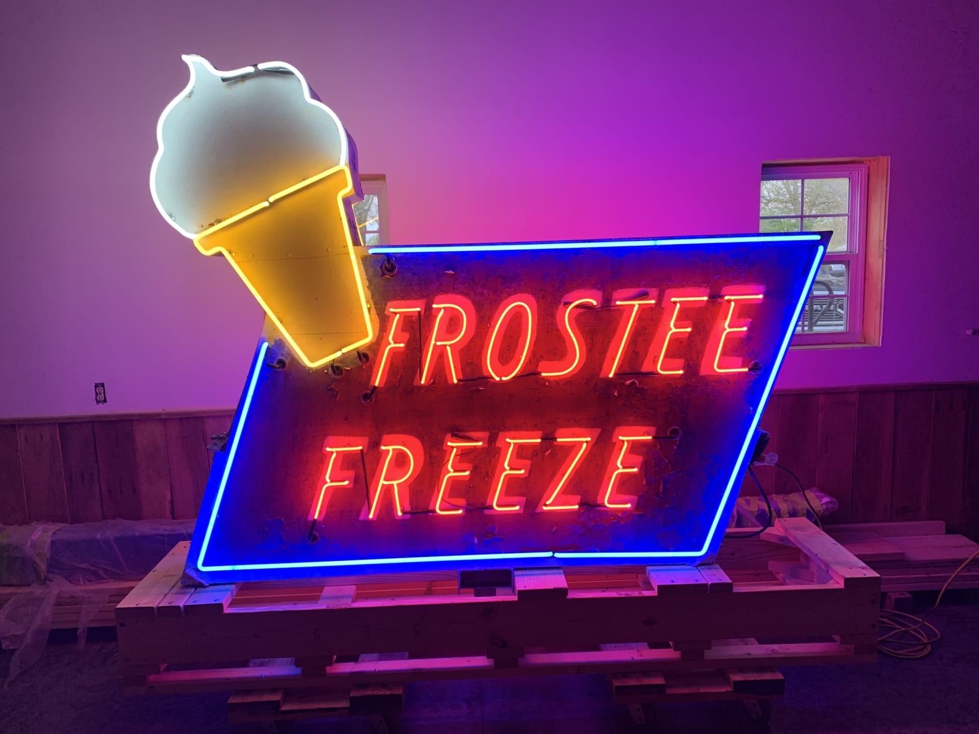 Original Frostee Freeze Double-Sided Tin Neon at Indy Road Art 2020 as ...