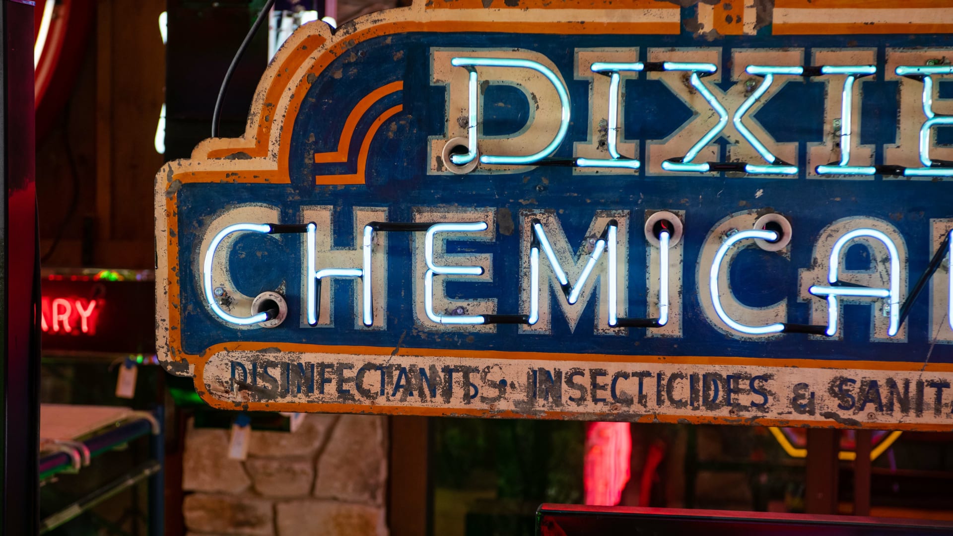 1940s-1950s Dixie Chemical Co. Double-Sided Tin Neon Sign at Glendale ...