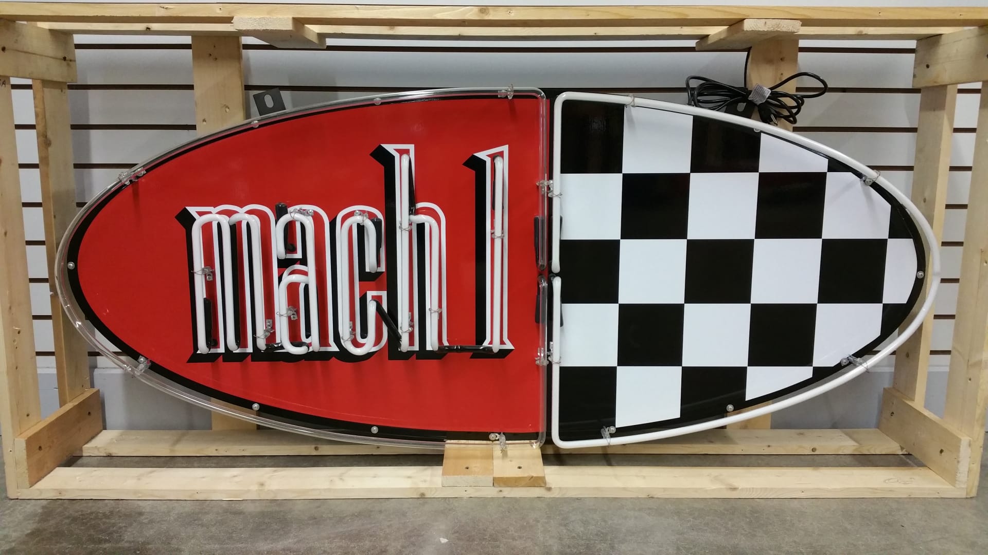 Mach 1 Oval Neon Sign SSTN 60x26x9 at Dallas 2015 as J30 - Mecum Auctions
