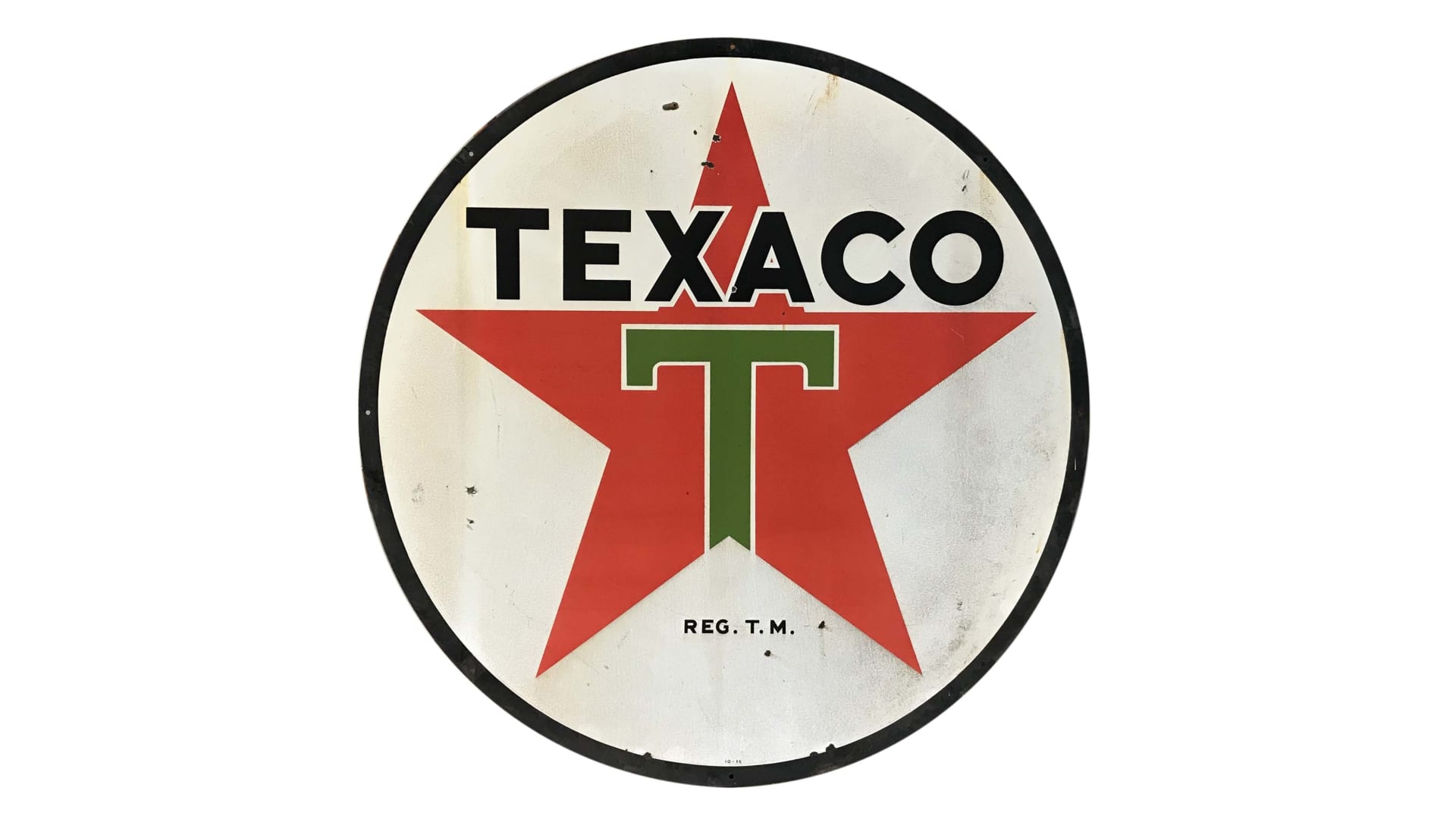 Large 1950s Texaco Gas Station Porcelain Sign, Double-Sided 72-in at ...
