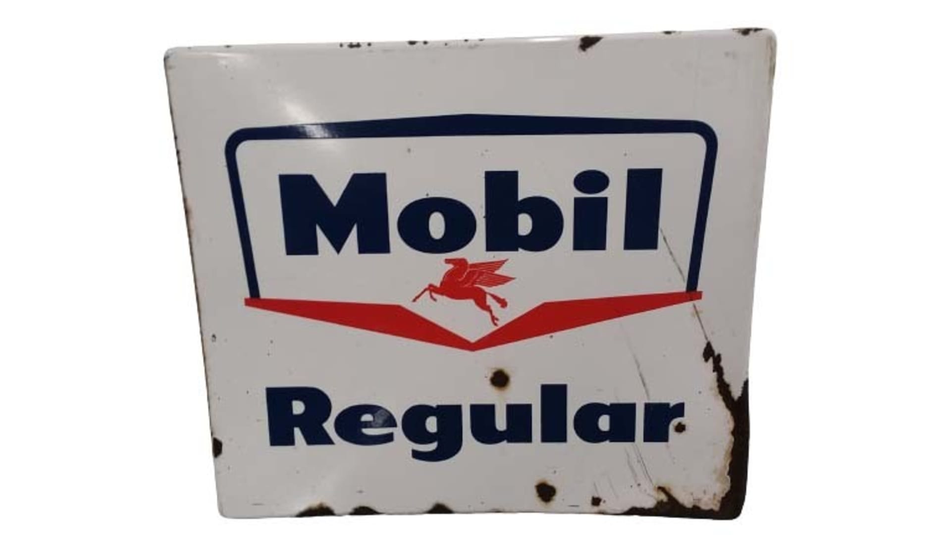 Mobil Regular Single-Sided Porcelain Sign at Indy Fall Special 2020 as ...