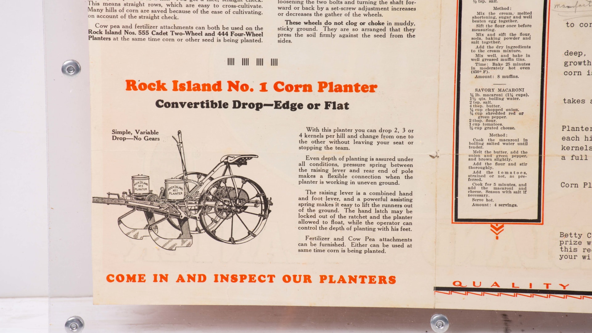 Rock Island Planter Framed Tractor Advertisement 16x11 at Davenport ...
