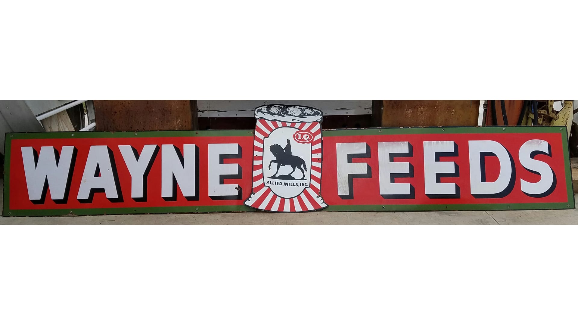 Wayne Feeds 3 Piece Porcelain Sign SSP 24x156 at Davenport 2016 as M127 ...