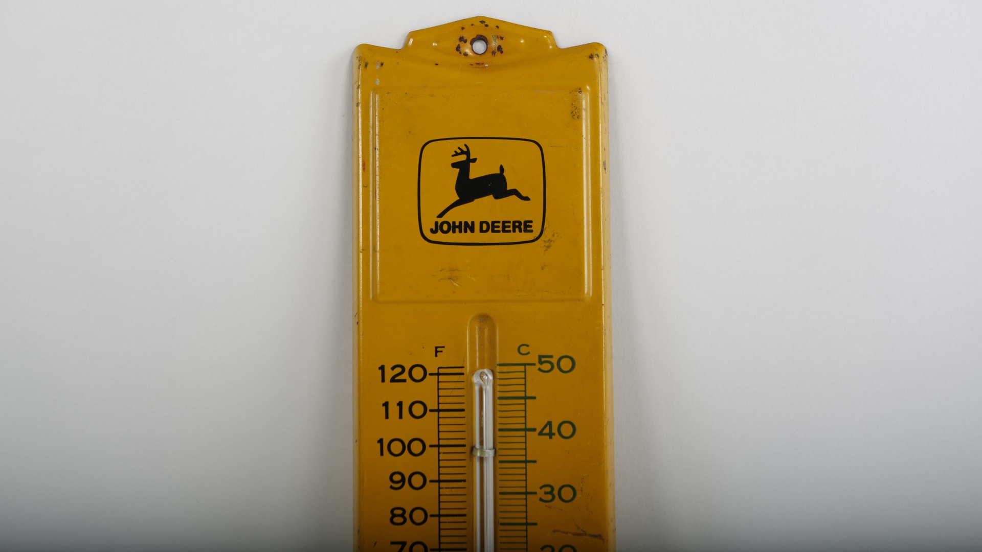 John Deere Embossed Tin Thermometer 13x3 at Gone Farmin' Iowa Premier ...