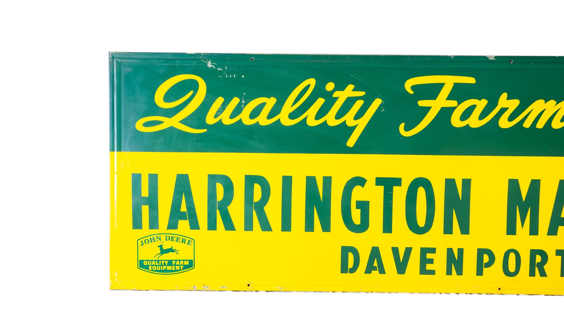 1950s John Deere Quality Farm Equipment Dealership Sign 118x24 at Gone ...