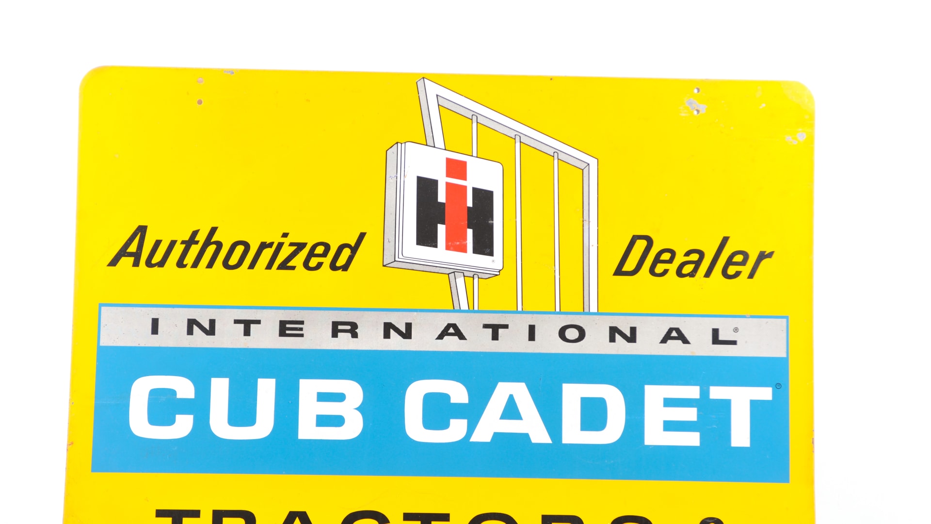 1960s IH Cub Cadet Double-Sided Tin Dealership Sign 42x42 at Gone ...