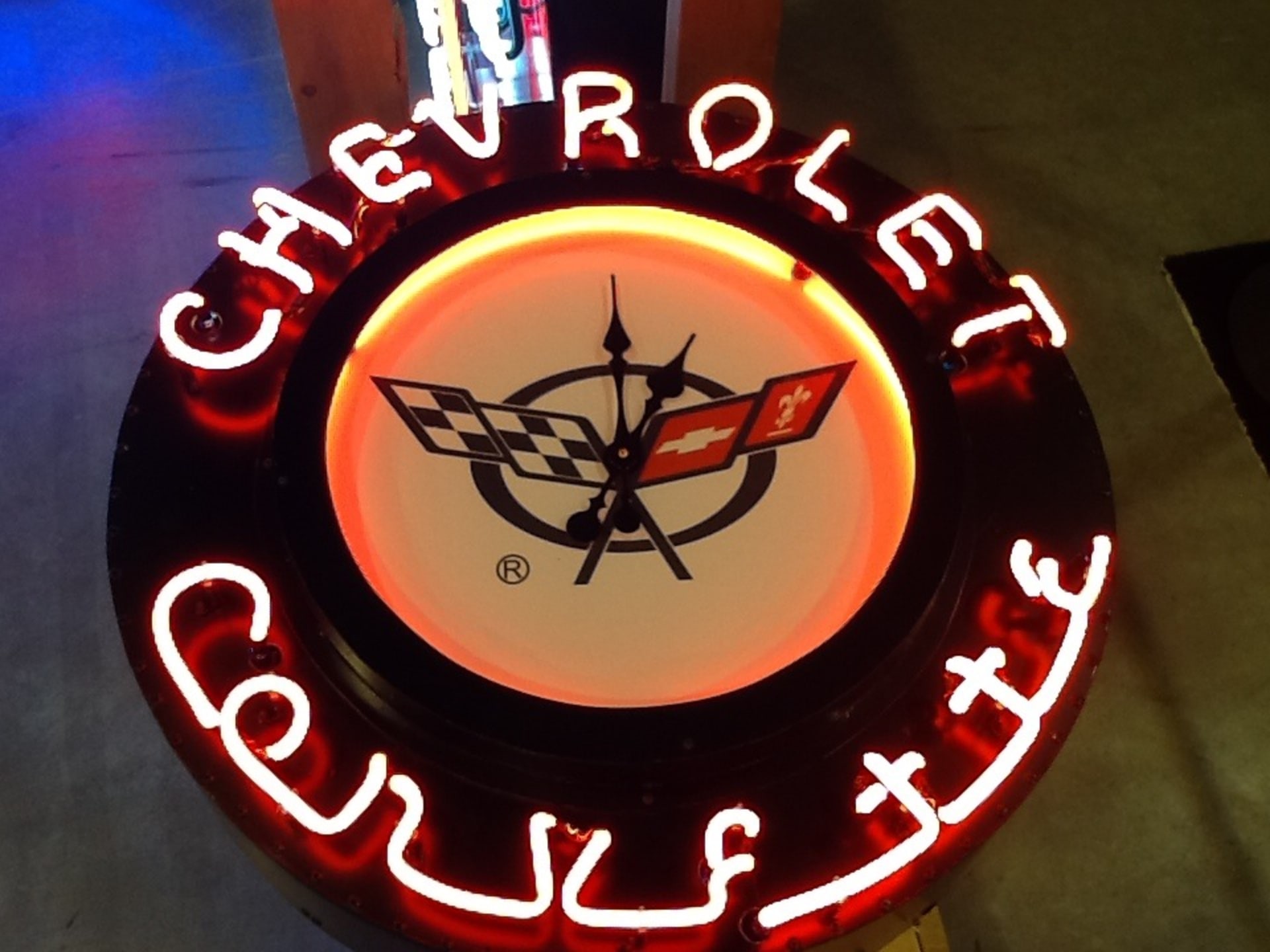 Corvette Clock Ruby Red Neon 30 Inch Round at Houston 2012 as S40 ...