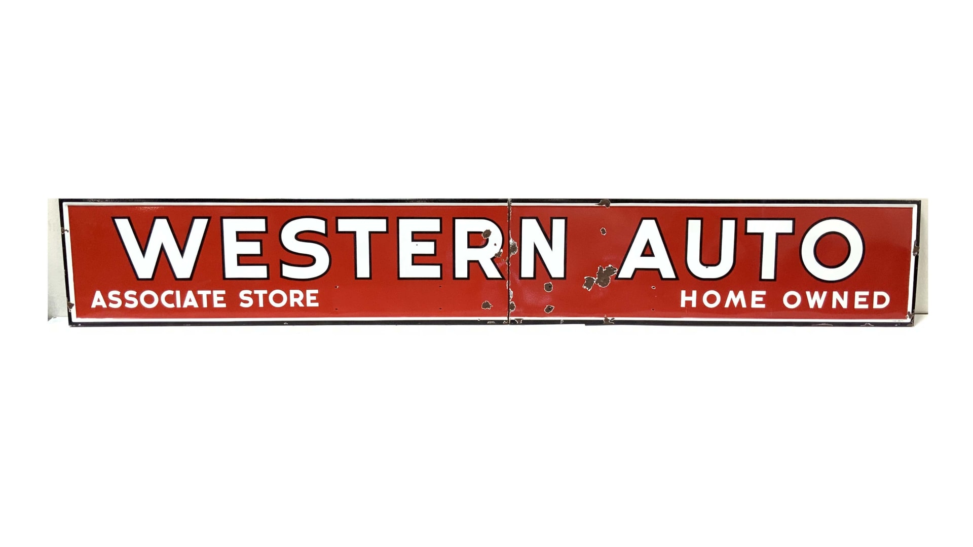 1950s Western Auto Porcelain Dealer Sign 186x28 at Las Vegas 2019 as ...