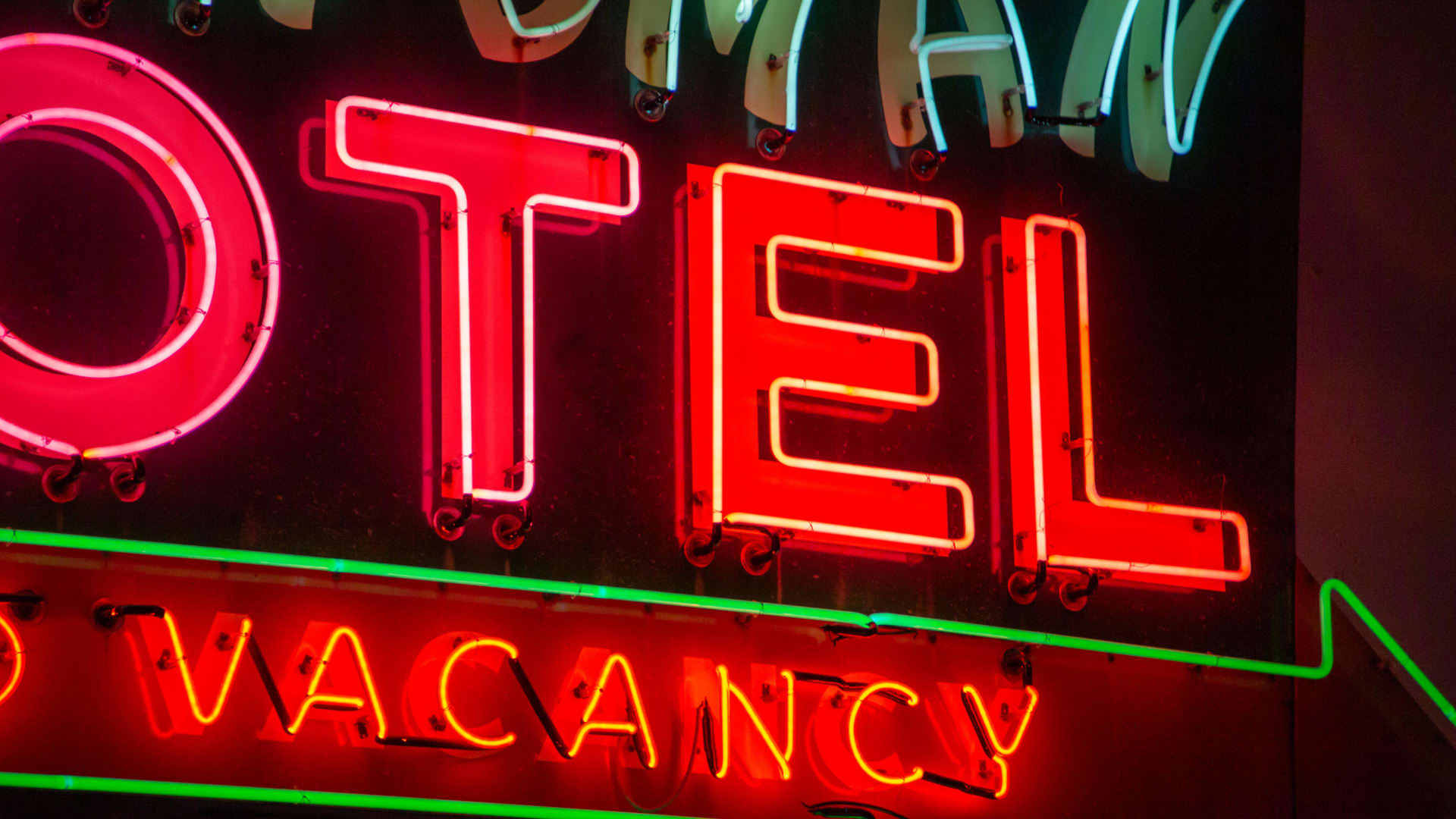 1950s Sandman Motel Neon Sign With Arrow, Double-Sided Porcelain ...