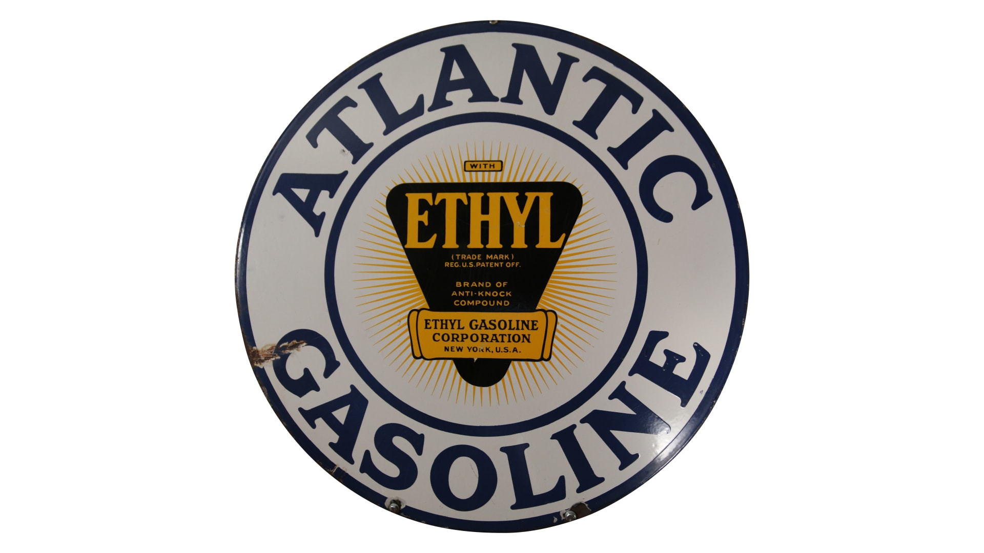 Atlantic Gasoline Ethyl Porcelain Sign 30x30 at Louisville 2016 asK114 ...