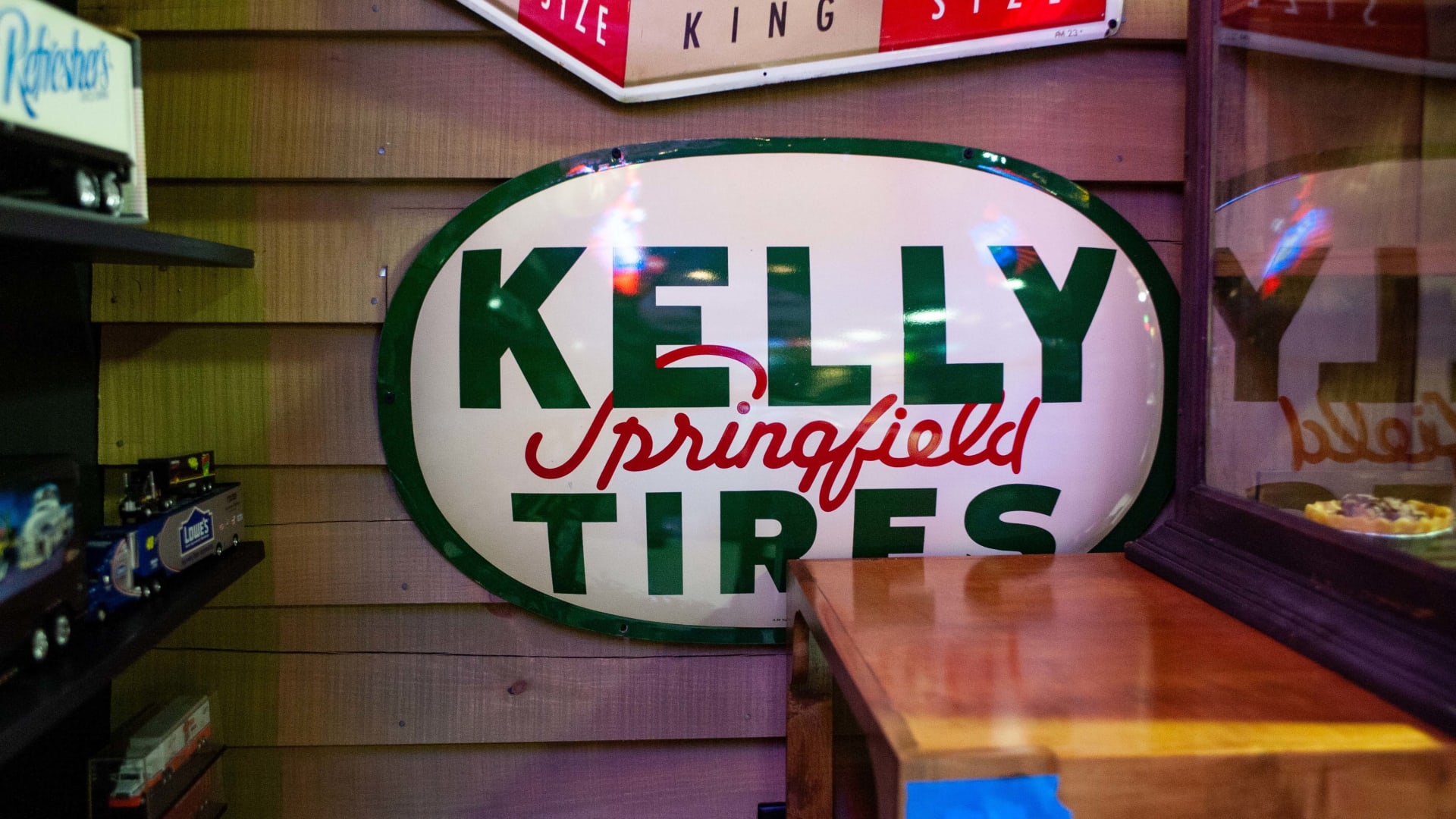 Kelly Tires Embossed Tin Sign at The Eddie Vannoy Collection 2020 as ...