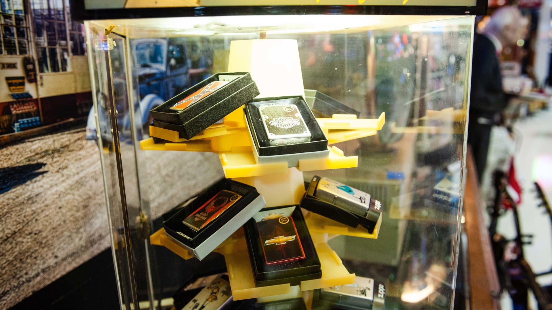 Rotating Zippo Lighter Display With Contents - Lot Of 37 at The Eddie ...