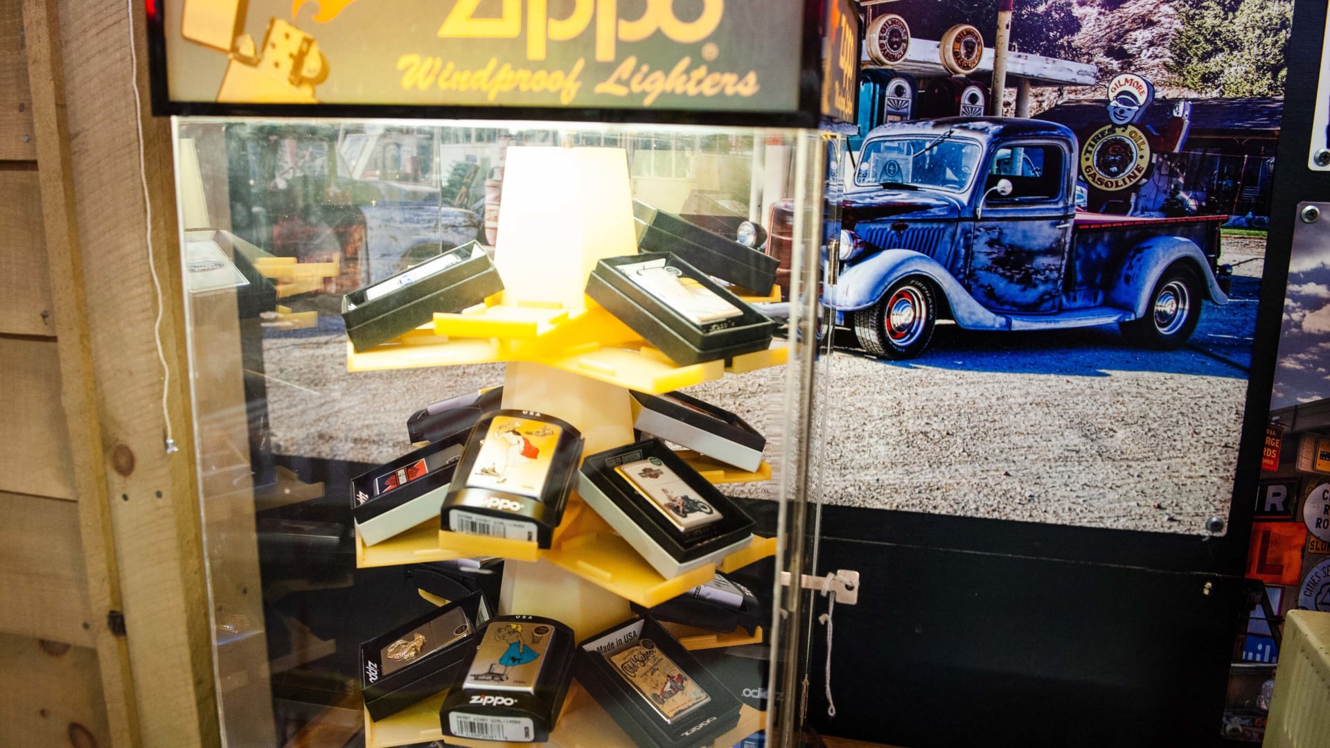 Rotating Zippo Lighter Display With Contents - Lot Of 37 at The Eddie ...